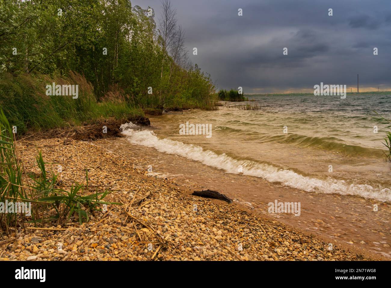 Lake Zwenkau the largest lake in the Leipzig Neuseenland, city of ...