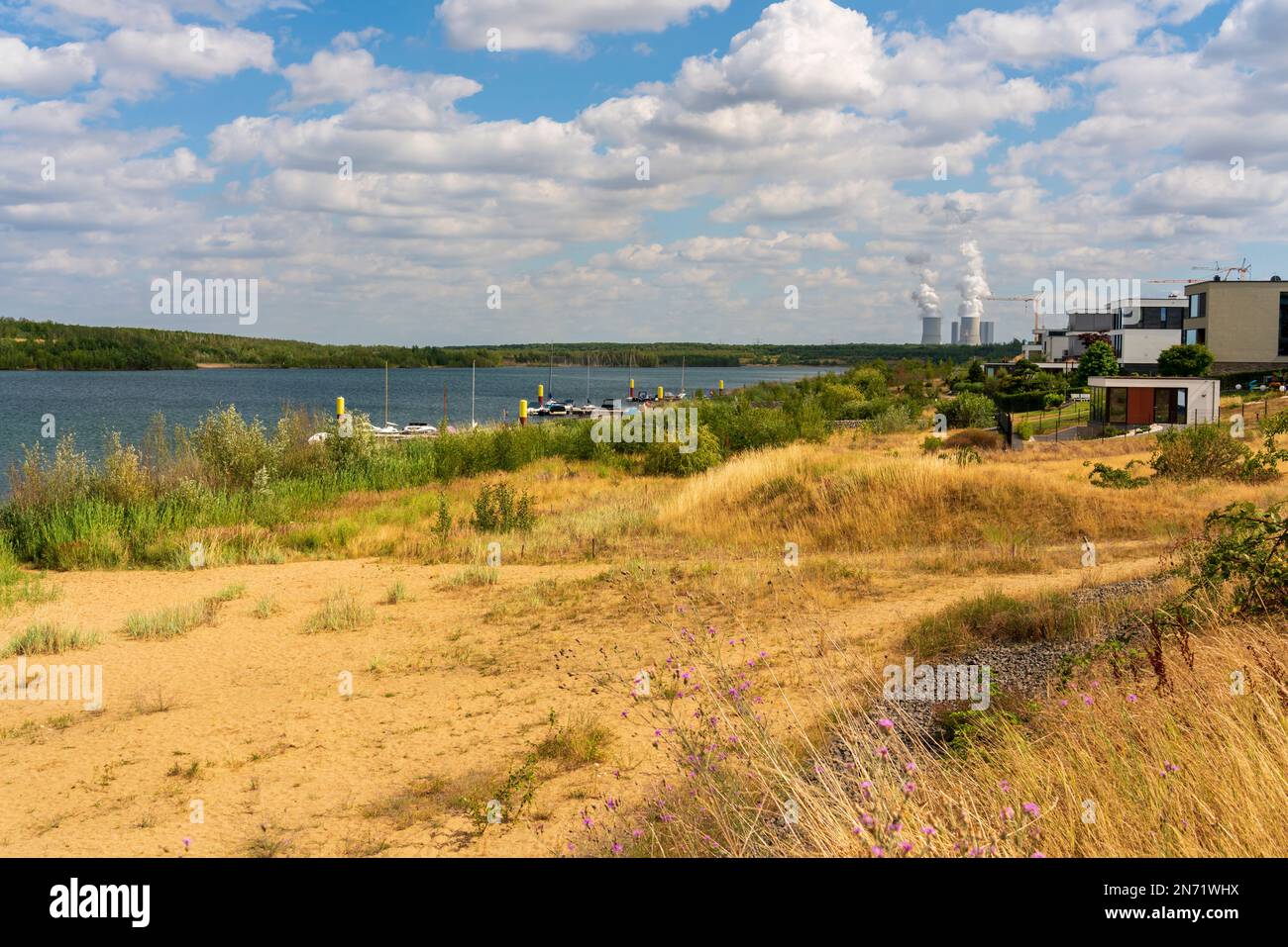 Lake Zwenkau the largest lake in the Leipzig Neuseenland, city of ...