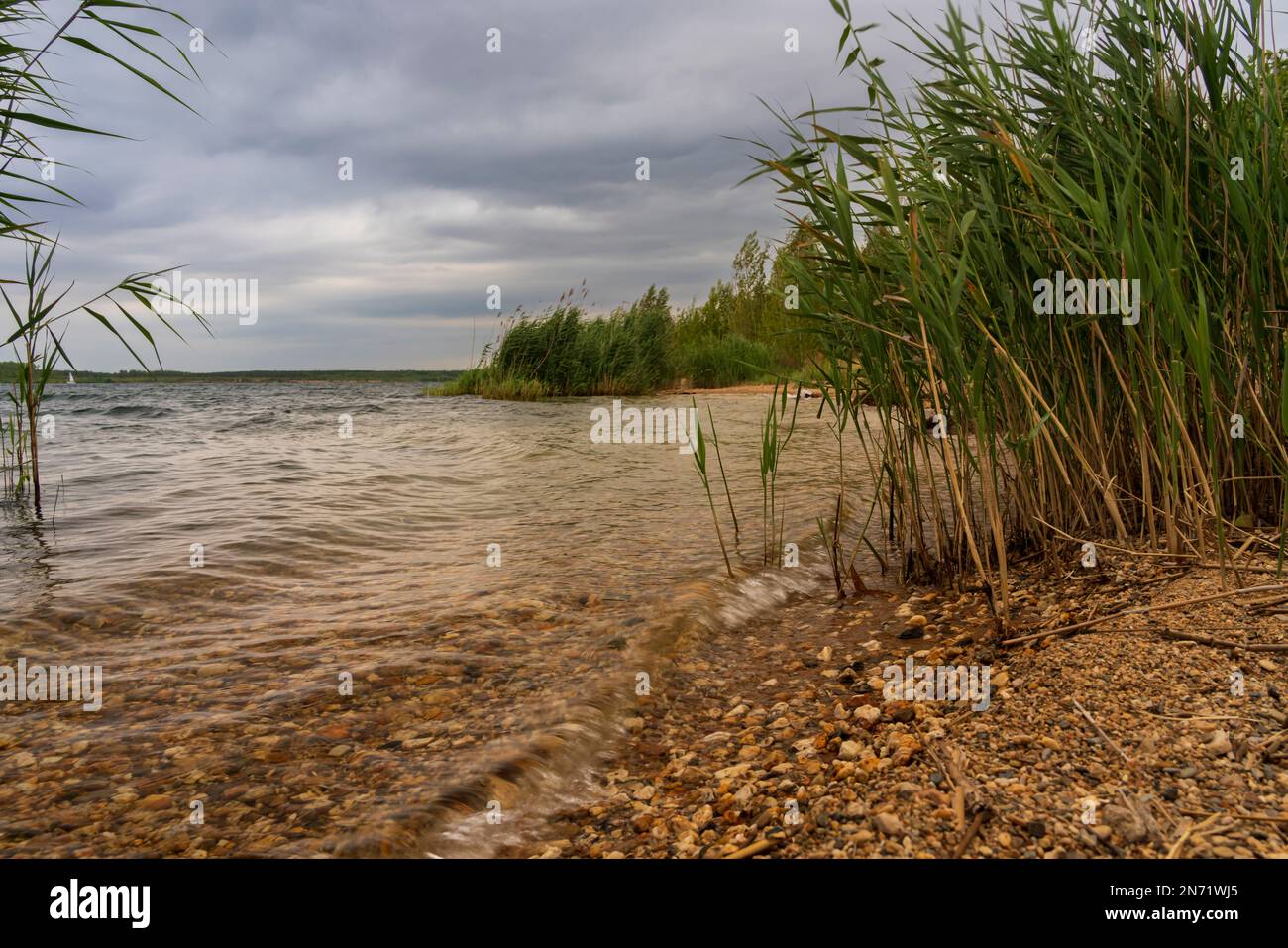 Lake Zwenkau the largest lake in the Leipzig Neuseenland, city of ...
