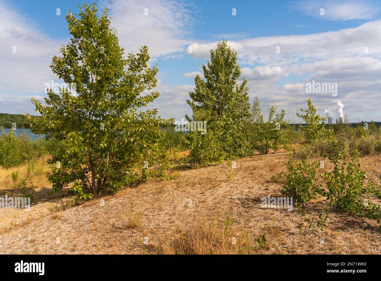 Lake Zwenkau the largest lake in the Leipzig Neuseenland, city of ...