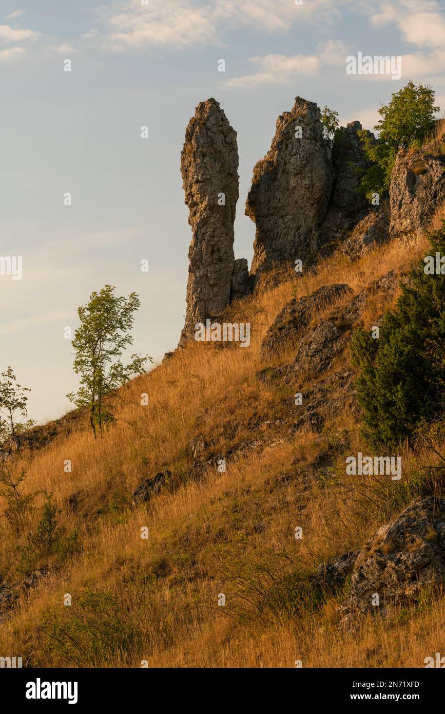 Dolomite rocks at the table mountain Ehrenbürg or the 'Walberlae ...
