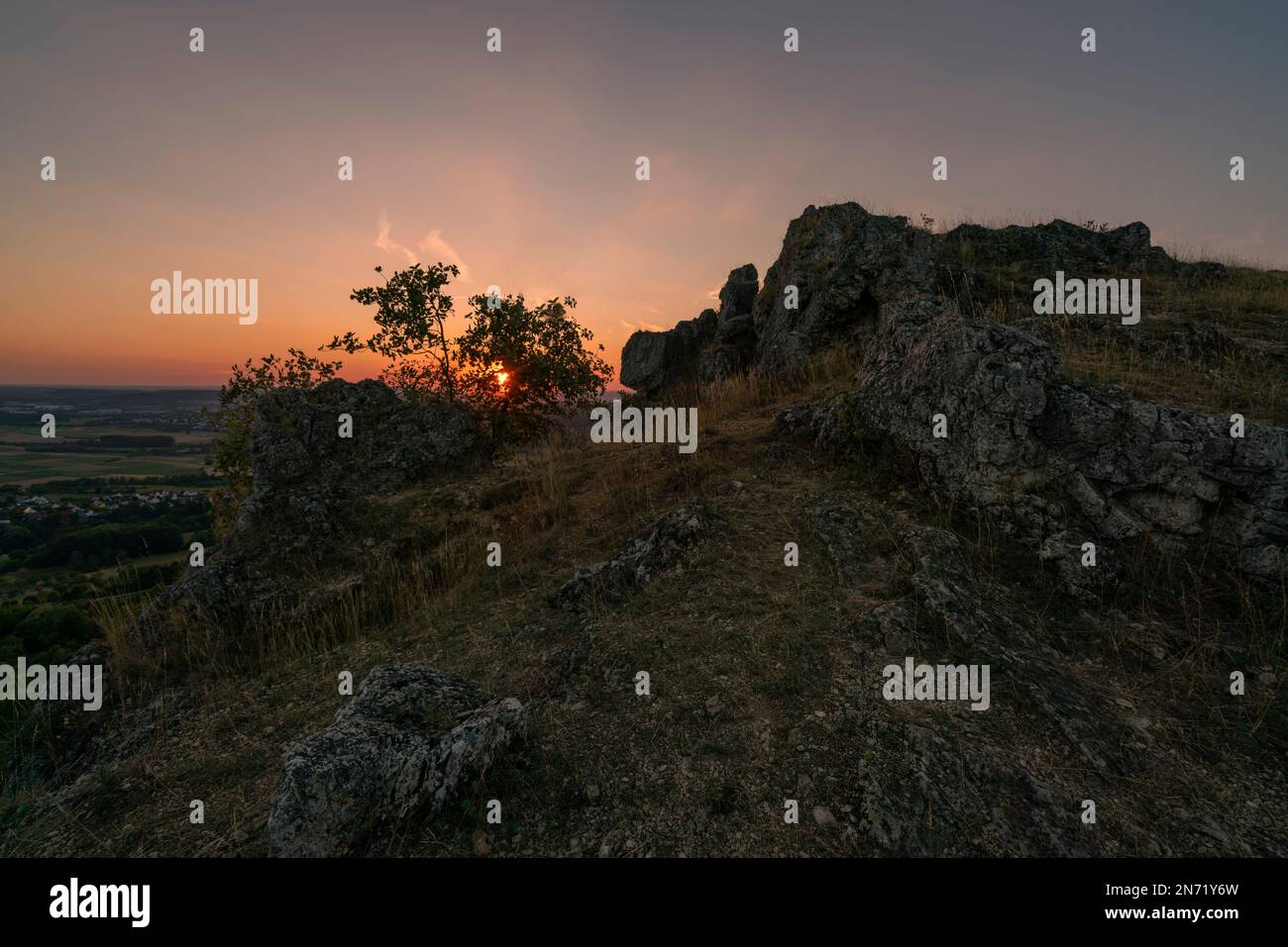 Dolomite rocks at the table mountain Ehrenbürg or the 'Walberlae ...