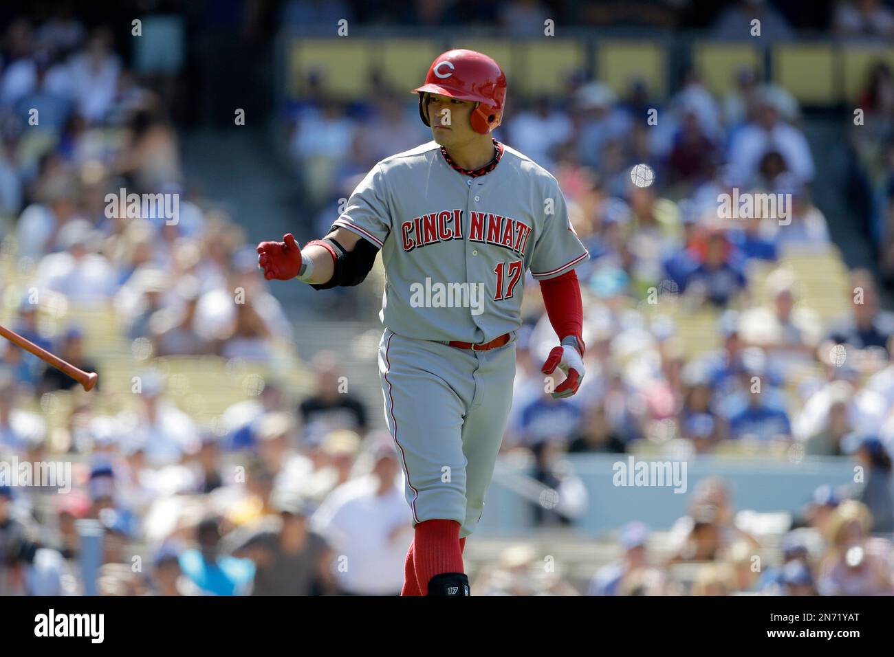 Reds' Shin-Soo Choo, of South Korea, during a baseball game between the ...