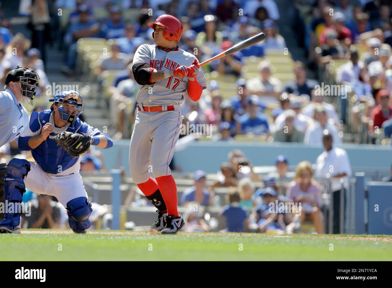 Reds' Shin-Soo Choo, of South Korea, during a baseball game between the ...