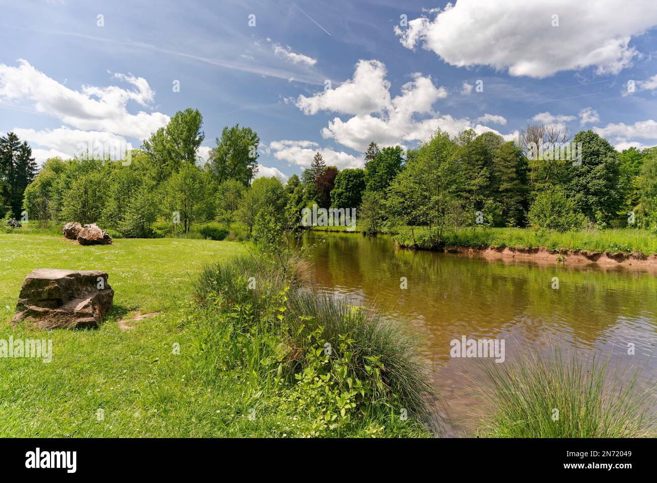 Spa park in the state spa Bad Kissingen, Lower Franconia, Franconia ...