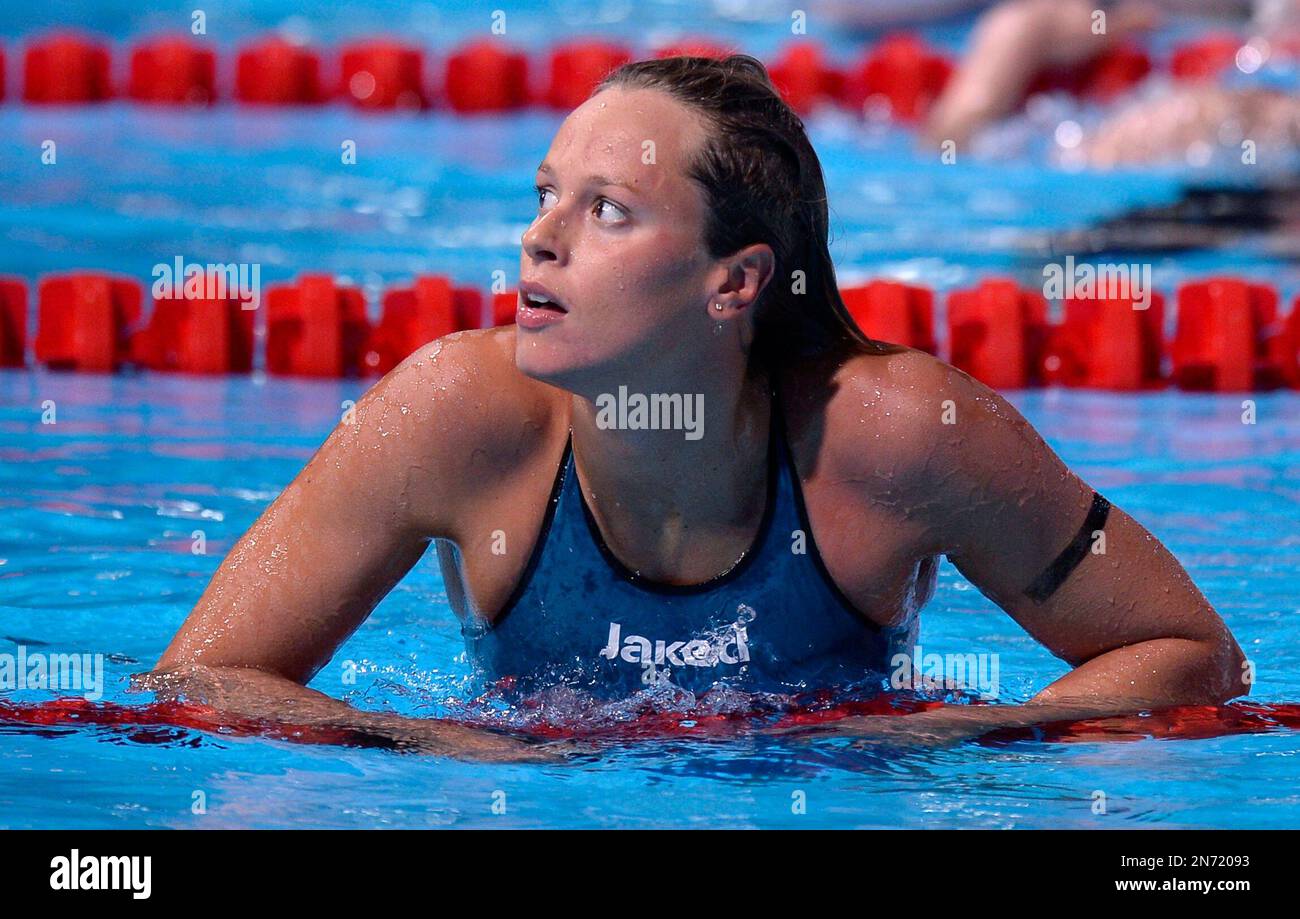 Italy's Federica Pellegrini leaves the pool after finishing a Women's ...