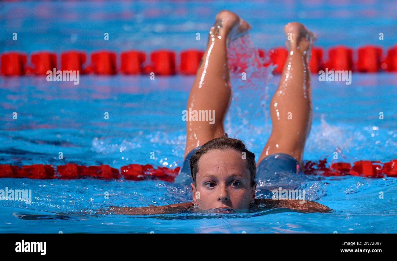 Italy's Federica Pellegrini leaves the pool after finishing a Women's ...
