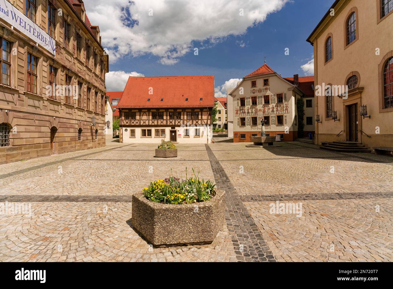 City hall in the state spa Bad Kissingen, Lower Franconia, Franconia ...