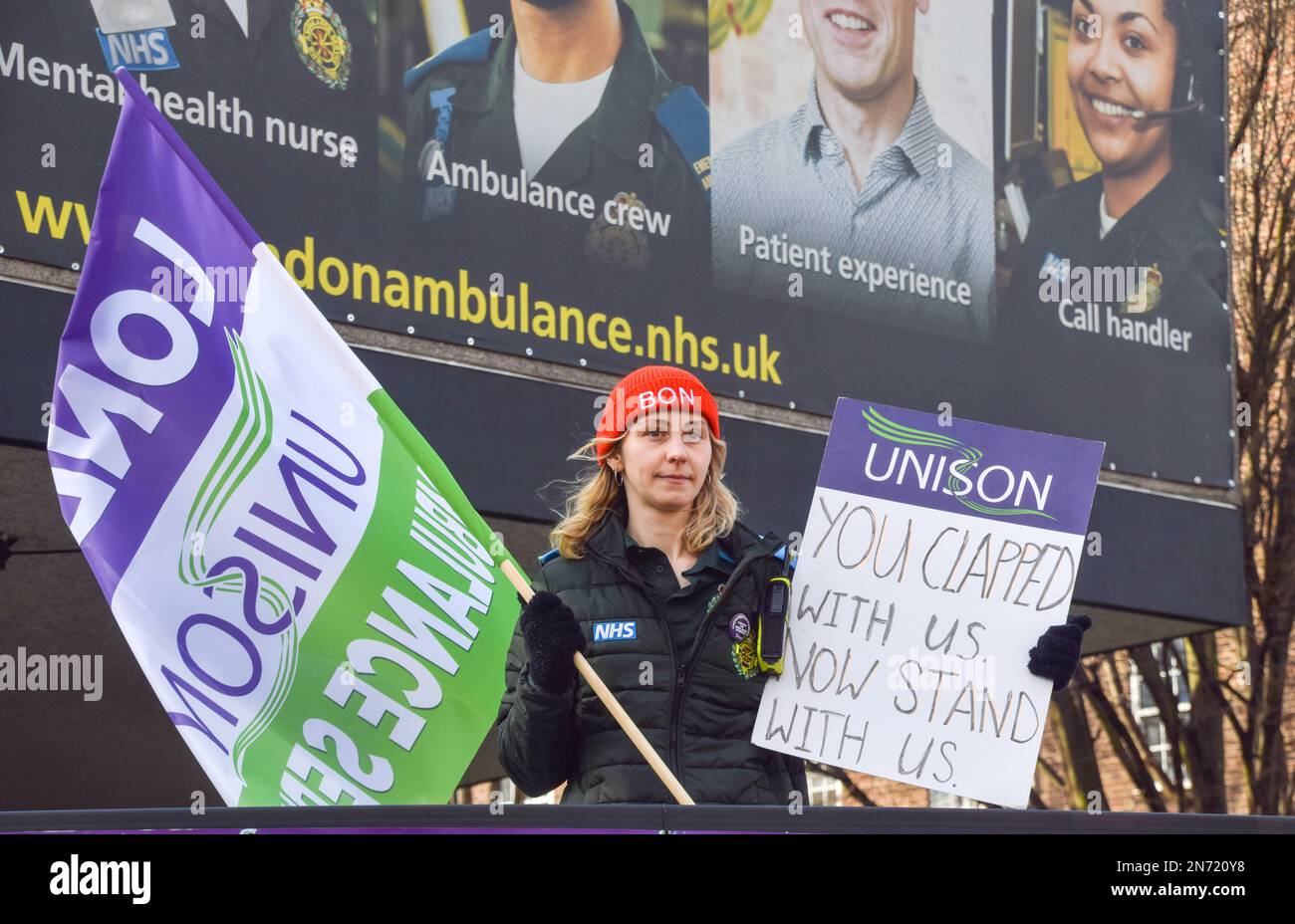 Unison union worker protest placard hi-res stock photography and images ...