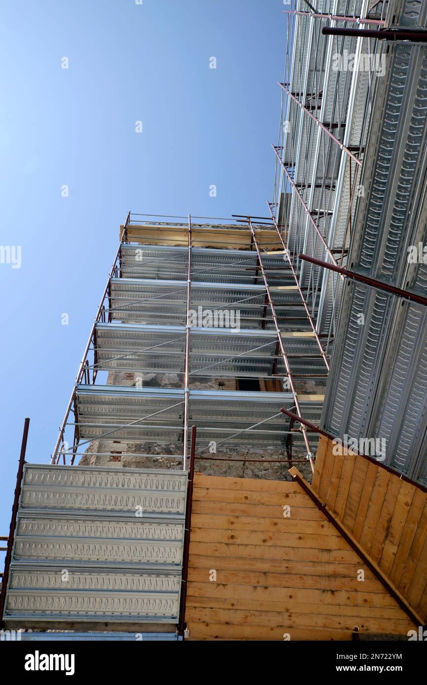 Scaffolding used for building renovation Stock Photo - Alamy