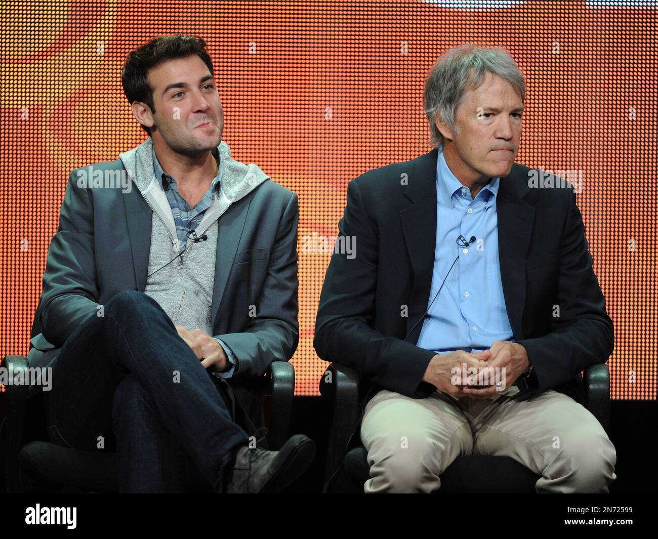 From left, actor James Wolk and executive producer/creator David E ...