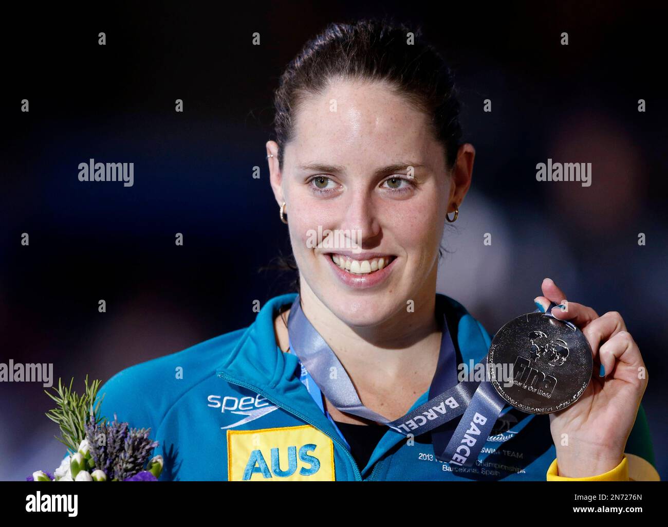 Australia's Alicia Coutts poses for photographers following the the ...