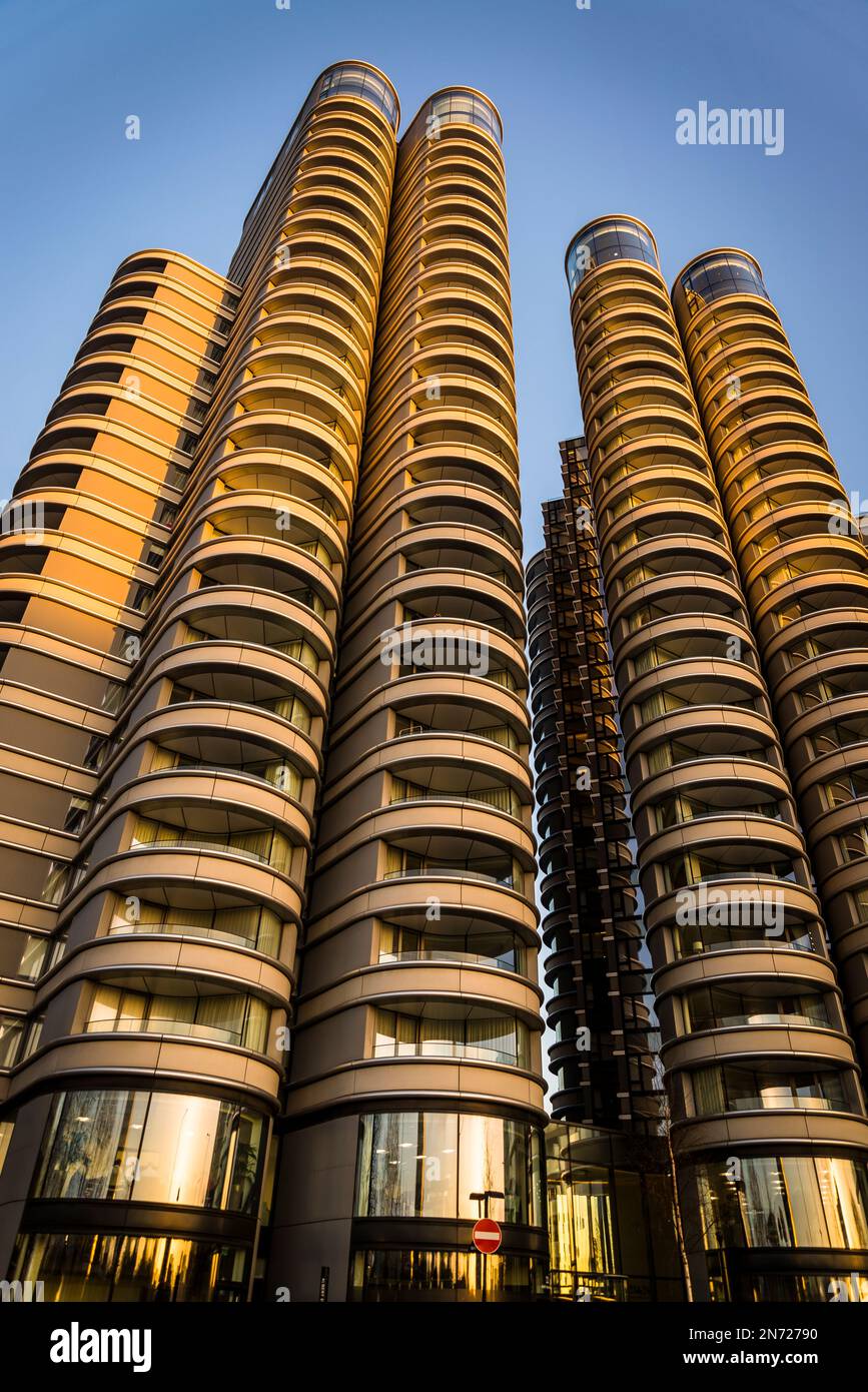 Residential tower blocks on Albert Embankment, Vauxhall, London ...