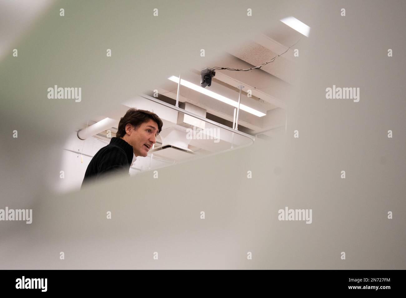 Prime Minister Justin Trudeau takes part in a discussion with nursing ...