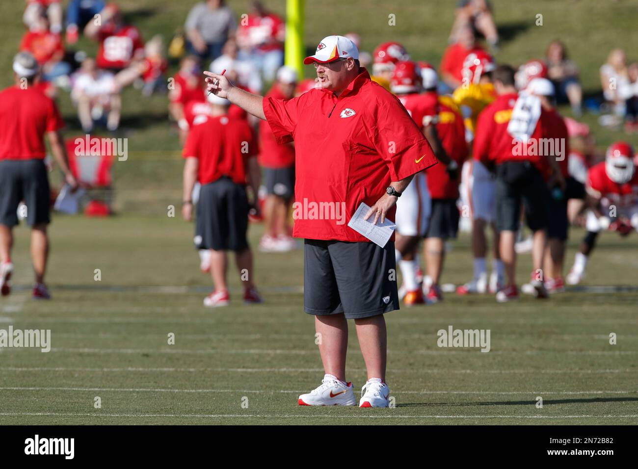 Kansas City Chiefs coach Andy Reid during NFL football training camp in ...
