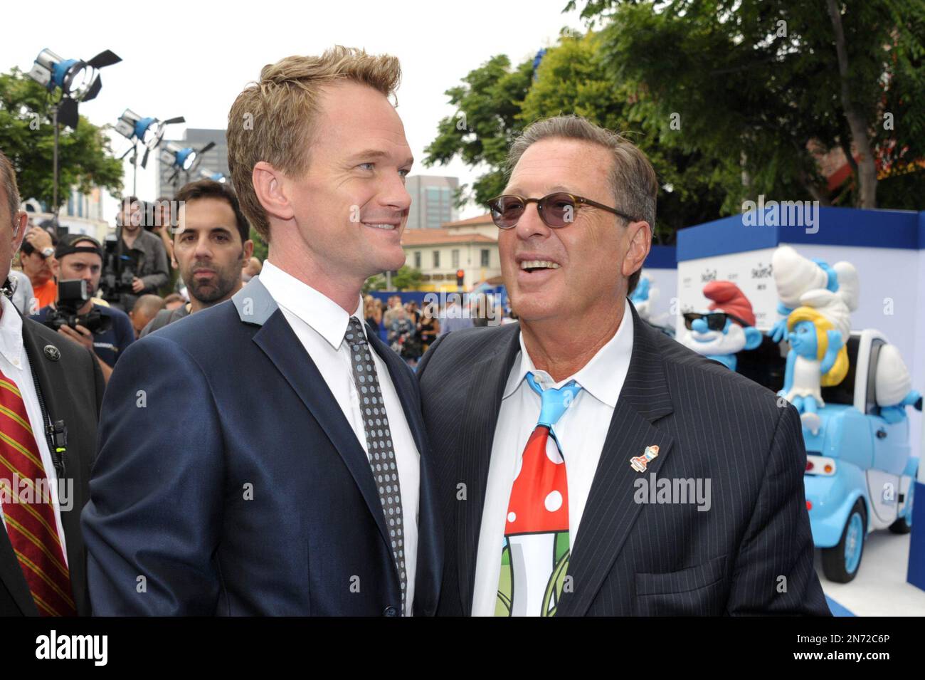 Actor Neil Patrick Harris, left, and producer Jordan Kerner arrive to ...