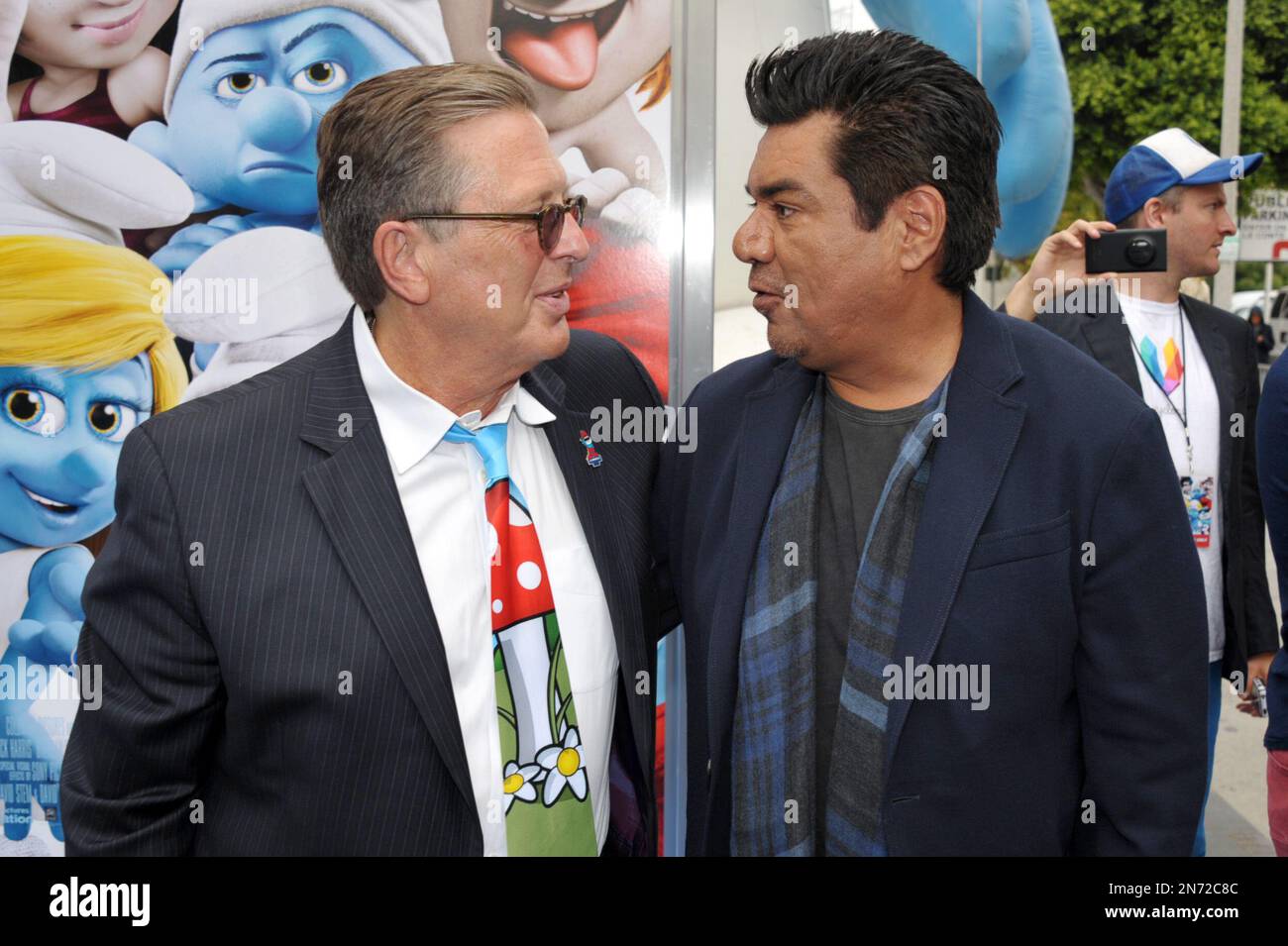 Producer Jordan Kerner, left, and George Lopez arrive to the world ...