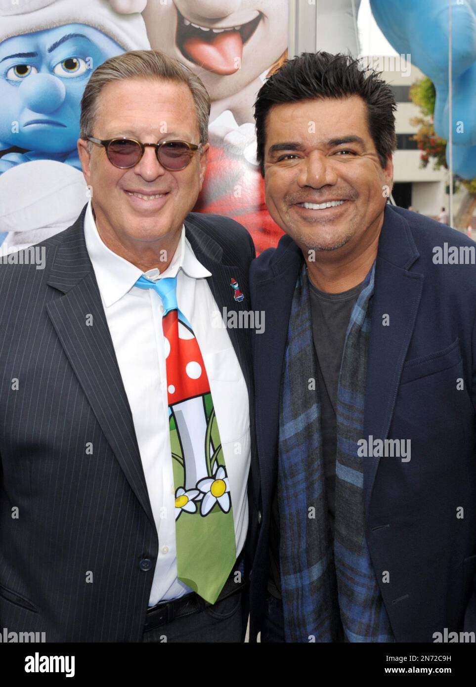 Producer Jordan Kerner, left, and George Lopez arrive to the world ...