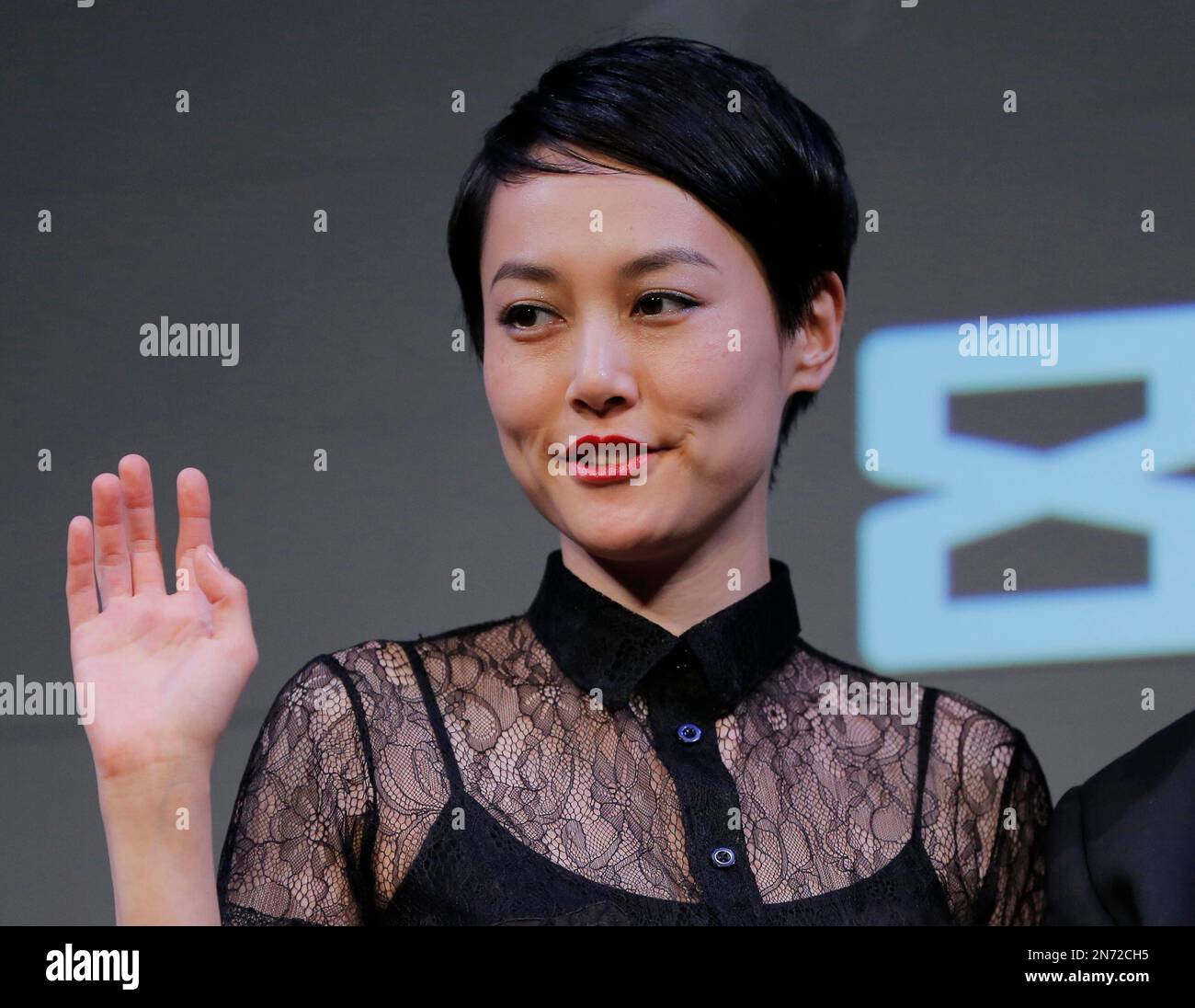 Japanese actress Rinko Kikuchi poses for photographers during a press ...