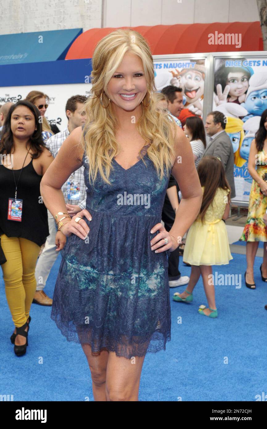 Actress Nancy O’Dell arrives to the world premiere of "The Smurfs 2" at ...