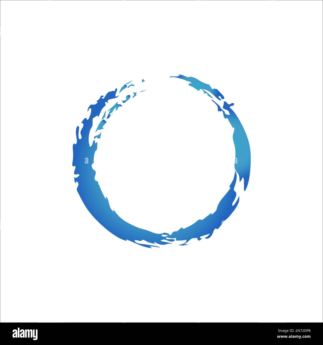 Blue gradient brush stroke, as torn open ring Stock Vector Image & Art ...