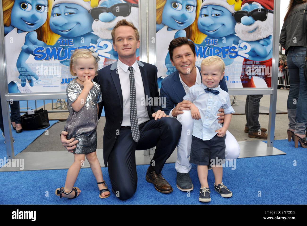 Neil Patrick Harris and David Burtka with twins Harper Grace Burtka ...