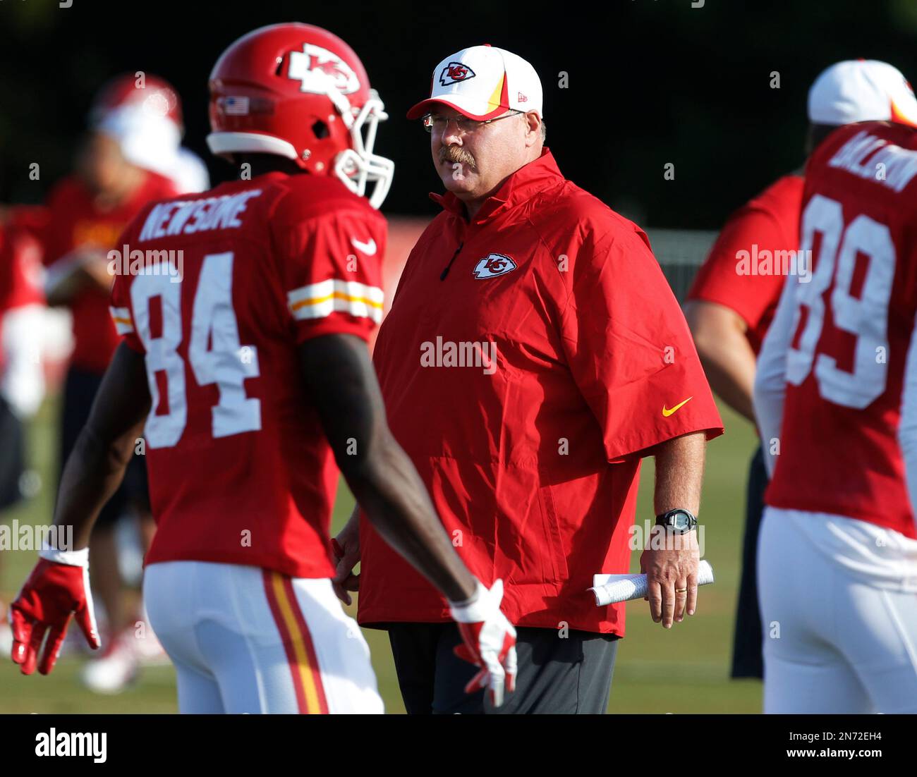 Kansas City Chiefs coach Andy Reid watches practice during NFL football ...
