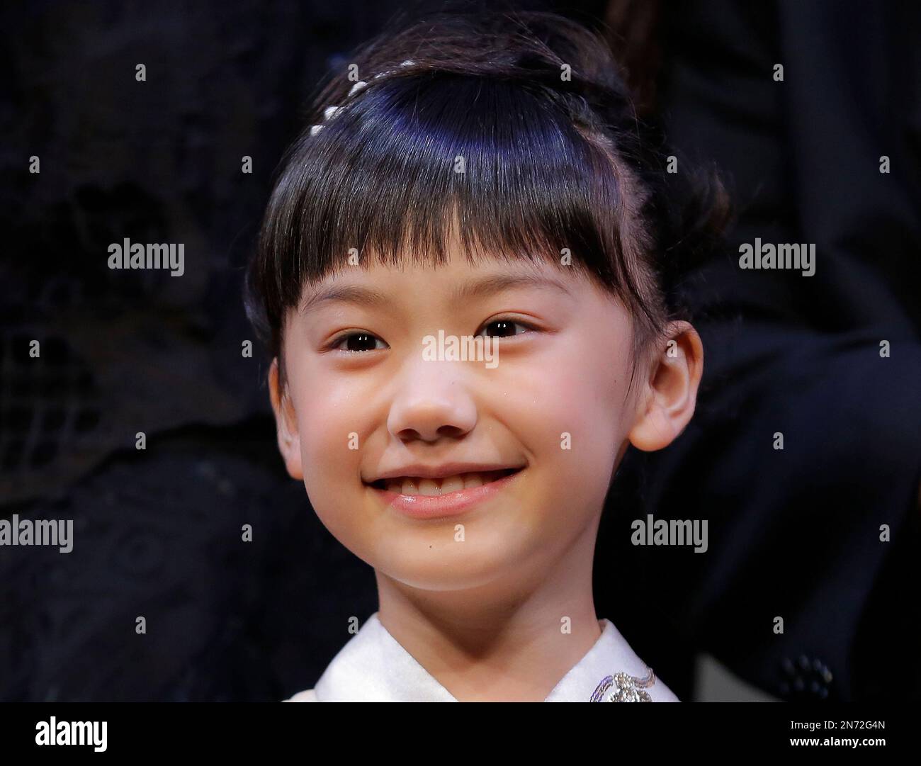 Japanese actress Mana Ashida smiles during a press conference to ...