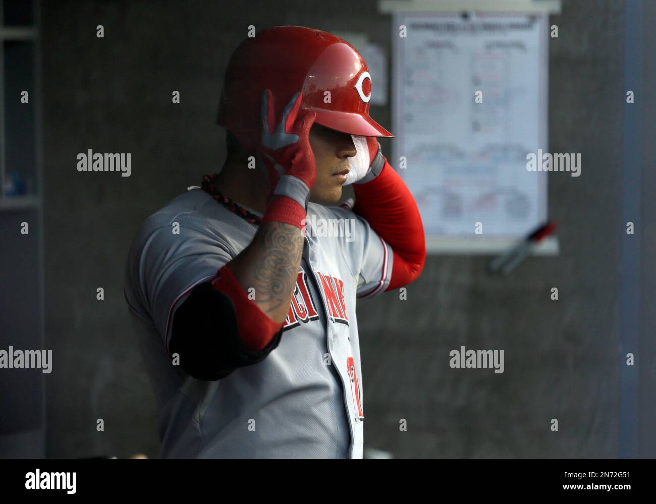 Cincinnati Reds center fielder Shin-Soo Choo, of South Korea, during a ...