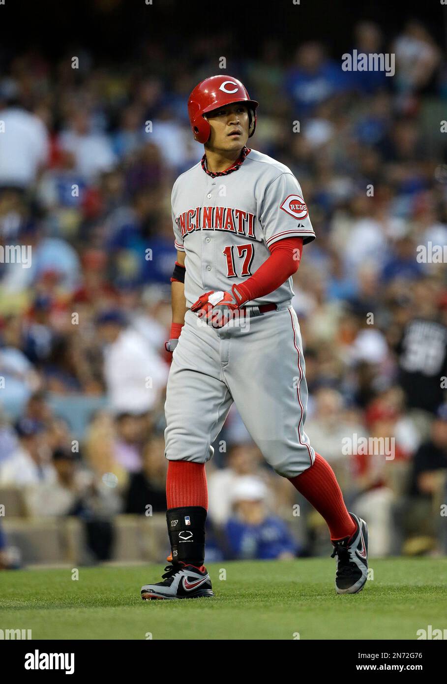 Cincinnati Reds center fielder Shin-Soo Choo, of South Korea, during a ...