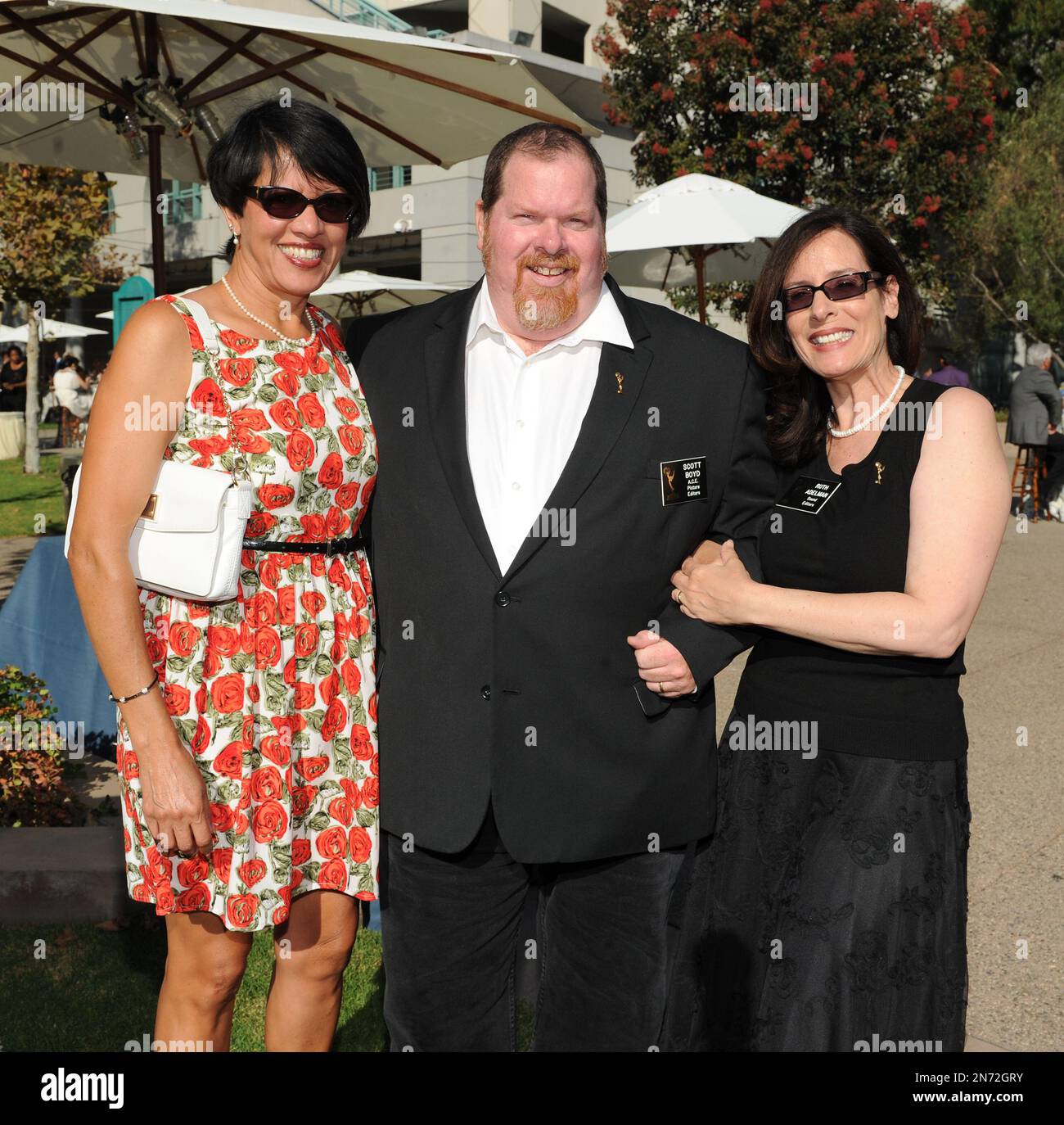 From left, Lupe Boyd and Academy's Scott Boyd and Ruth Adelman attend ...