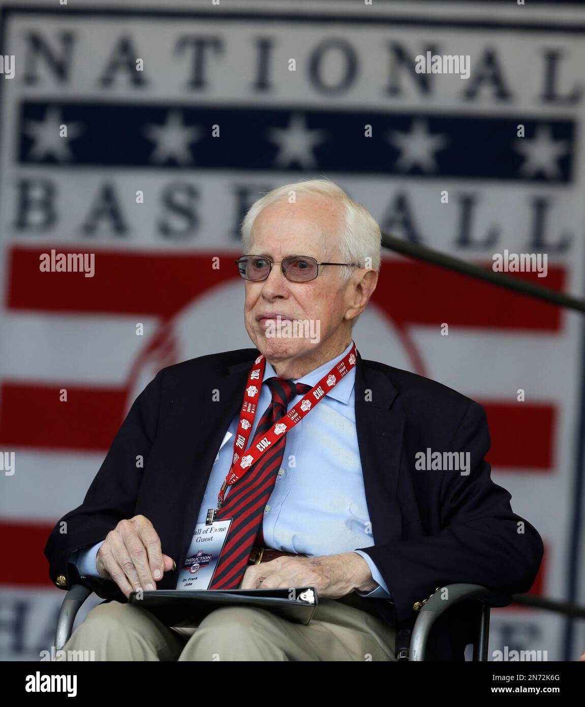 Dr. Frank Jobe, known for the development of the historic elbow ...