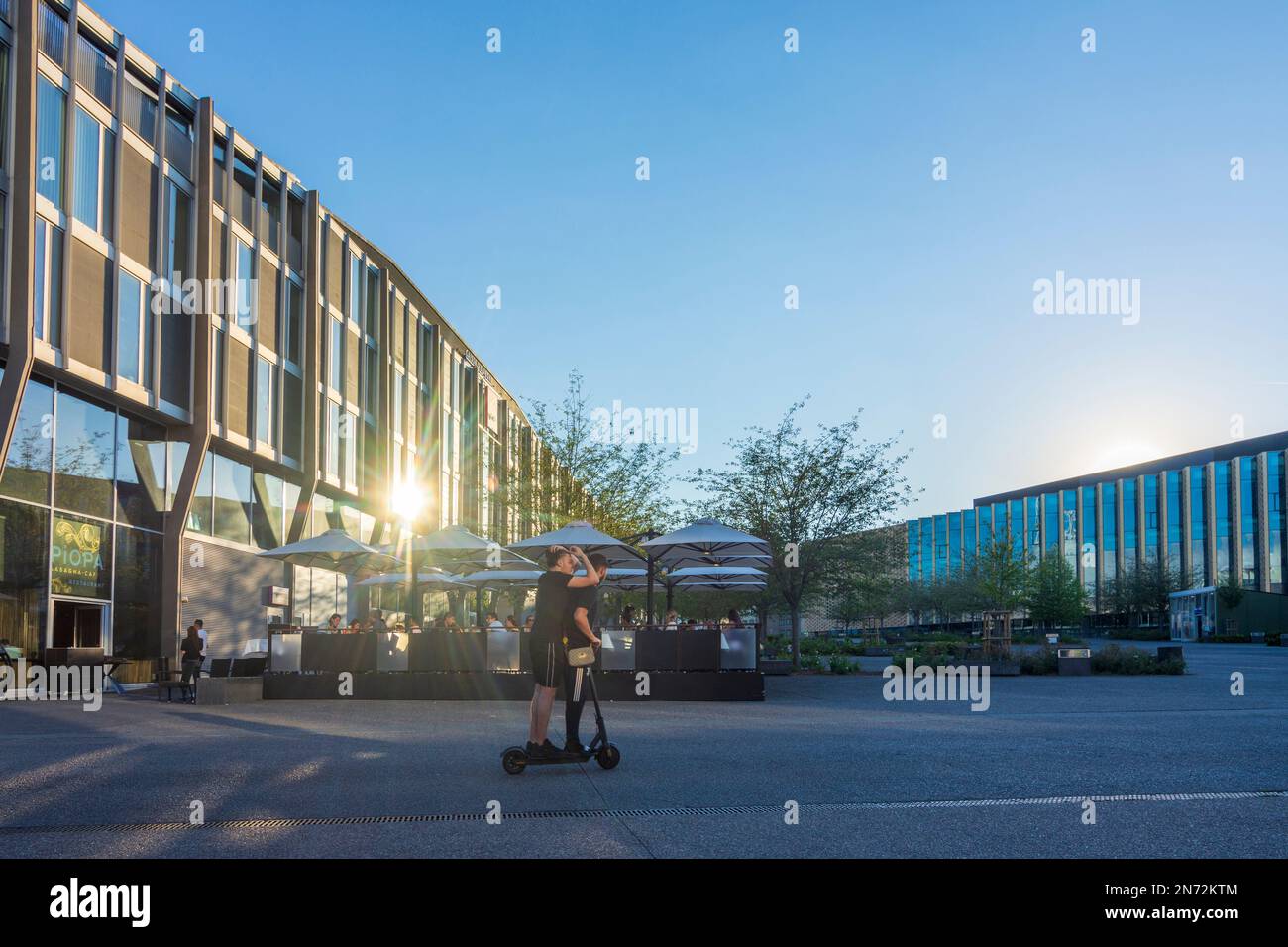 Restaurant at gare centre pompidou metz in lorraine lothringen hi-res ...