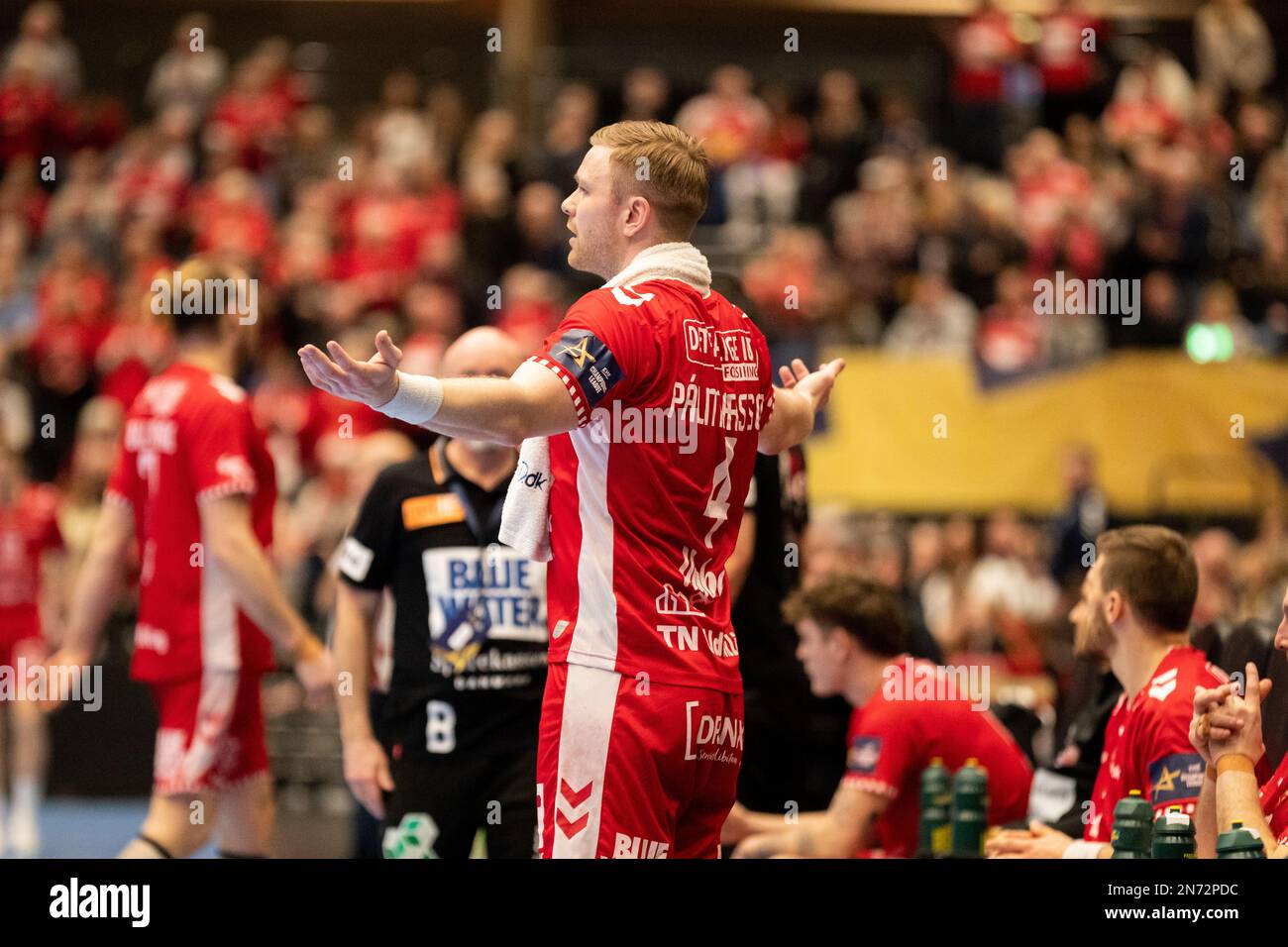 Aalborg, Denmark. 09th Feb, 2023. Aron Palmarsson (4) of Aalborg ...