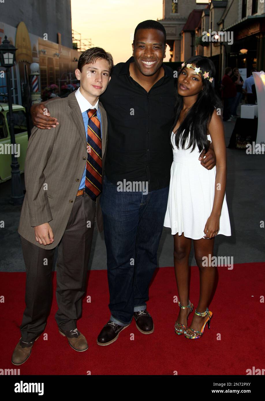 From left, actors Elan Garfias, Imari Williams and Diamond White attend ...
