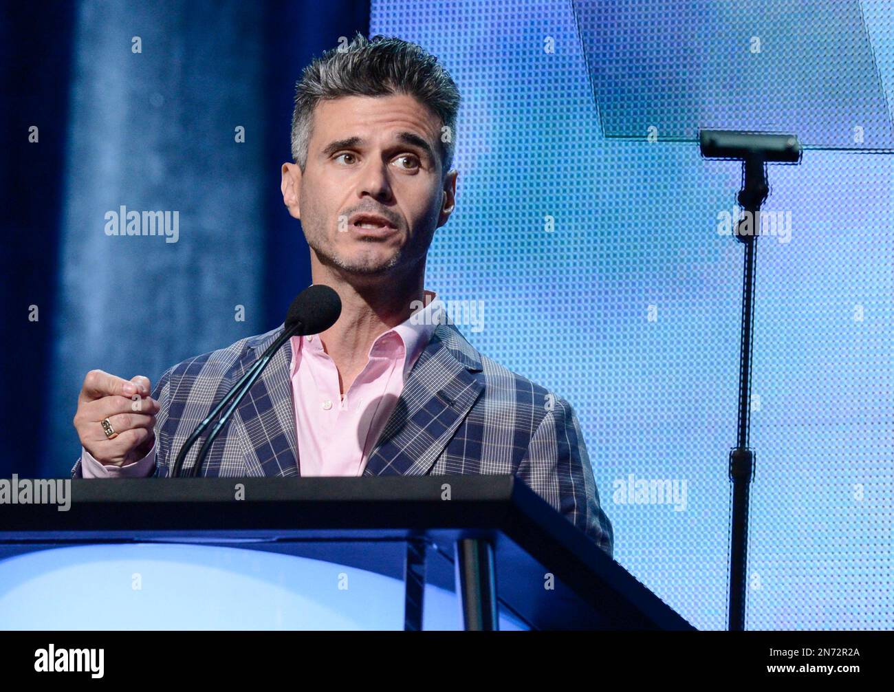 Pivot President Evan Shapiro speaks at Pivot's debut panel during the ...