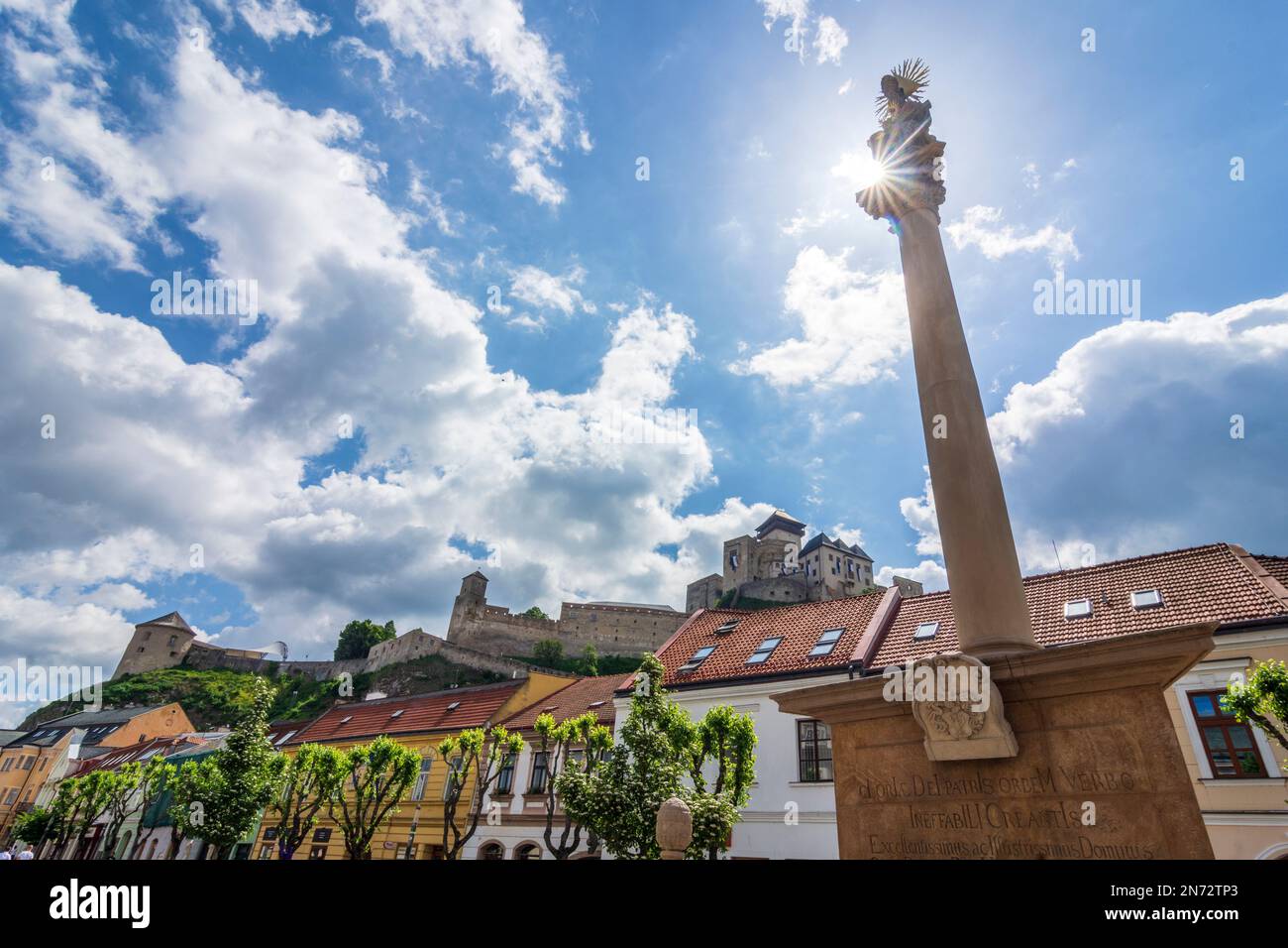 Trencin (Trentschin), main square Mierove namestie (Peace Square ...