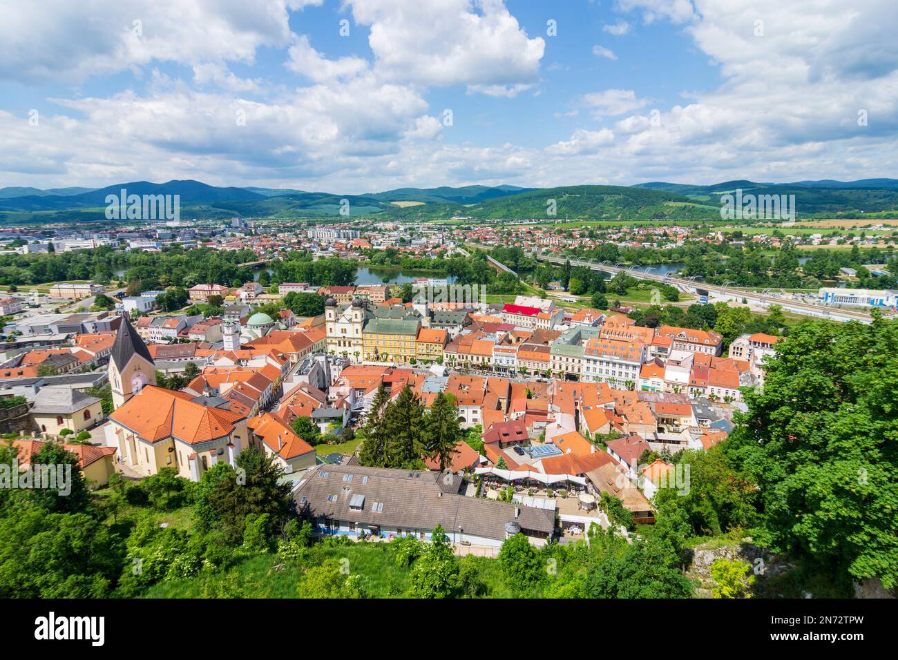 Trencin old town from castle in slovakia hi-res stock photography and ...