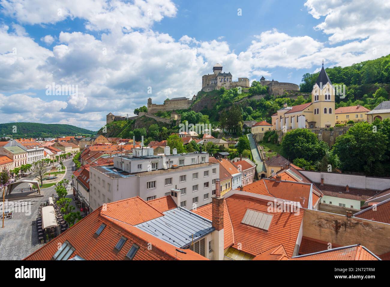 Trencin old town from castle hi-res stock photography and images - Alamy