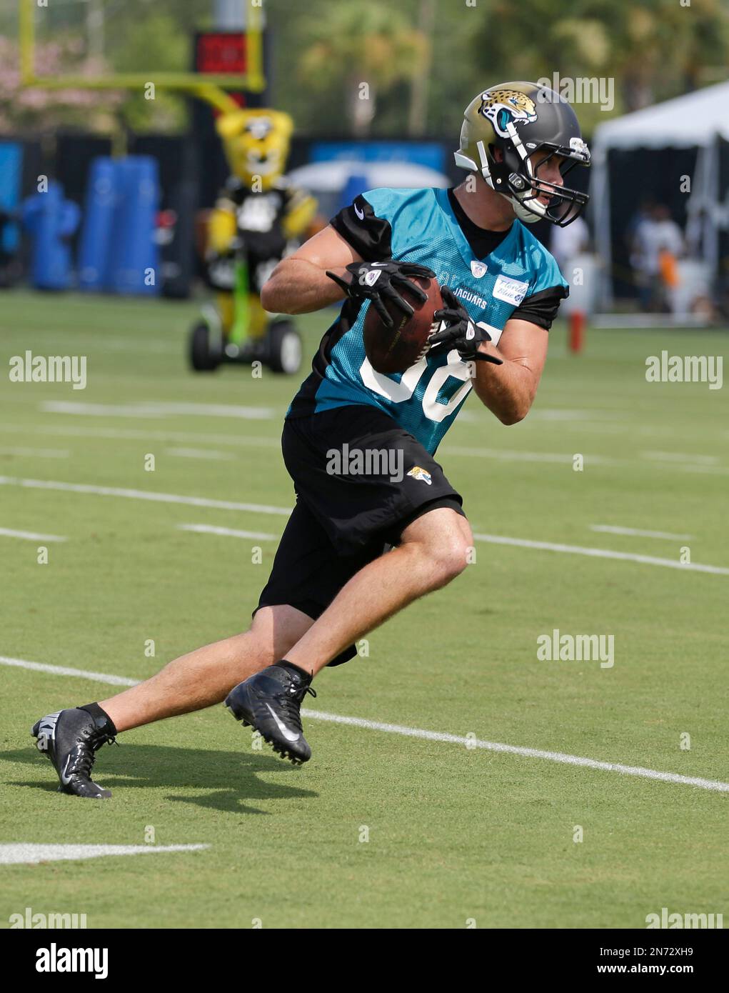 Jacksonville Jaguars tight end Ryan Otten runs after he catches a pass ...