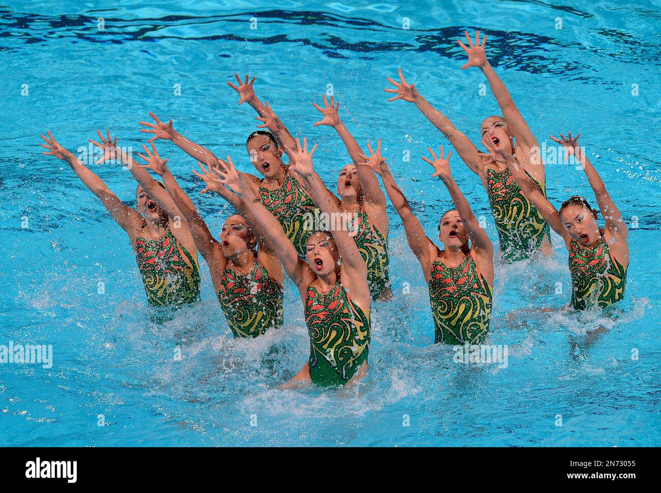 Japan perform their routine during the synchronized swimming team free ...