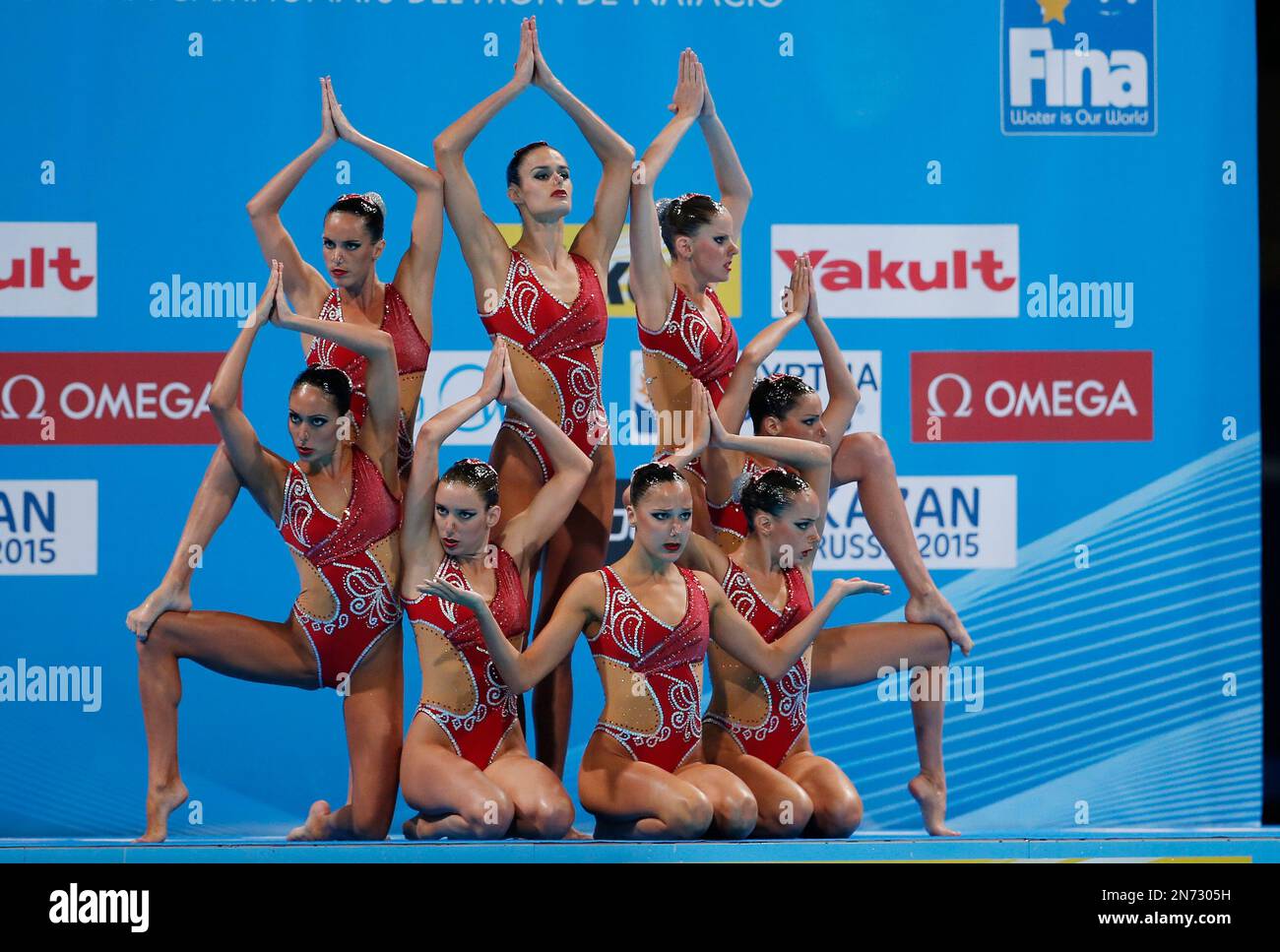 Spain perform their routine during the synchronized swimming team free ...