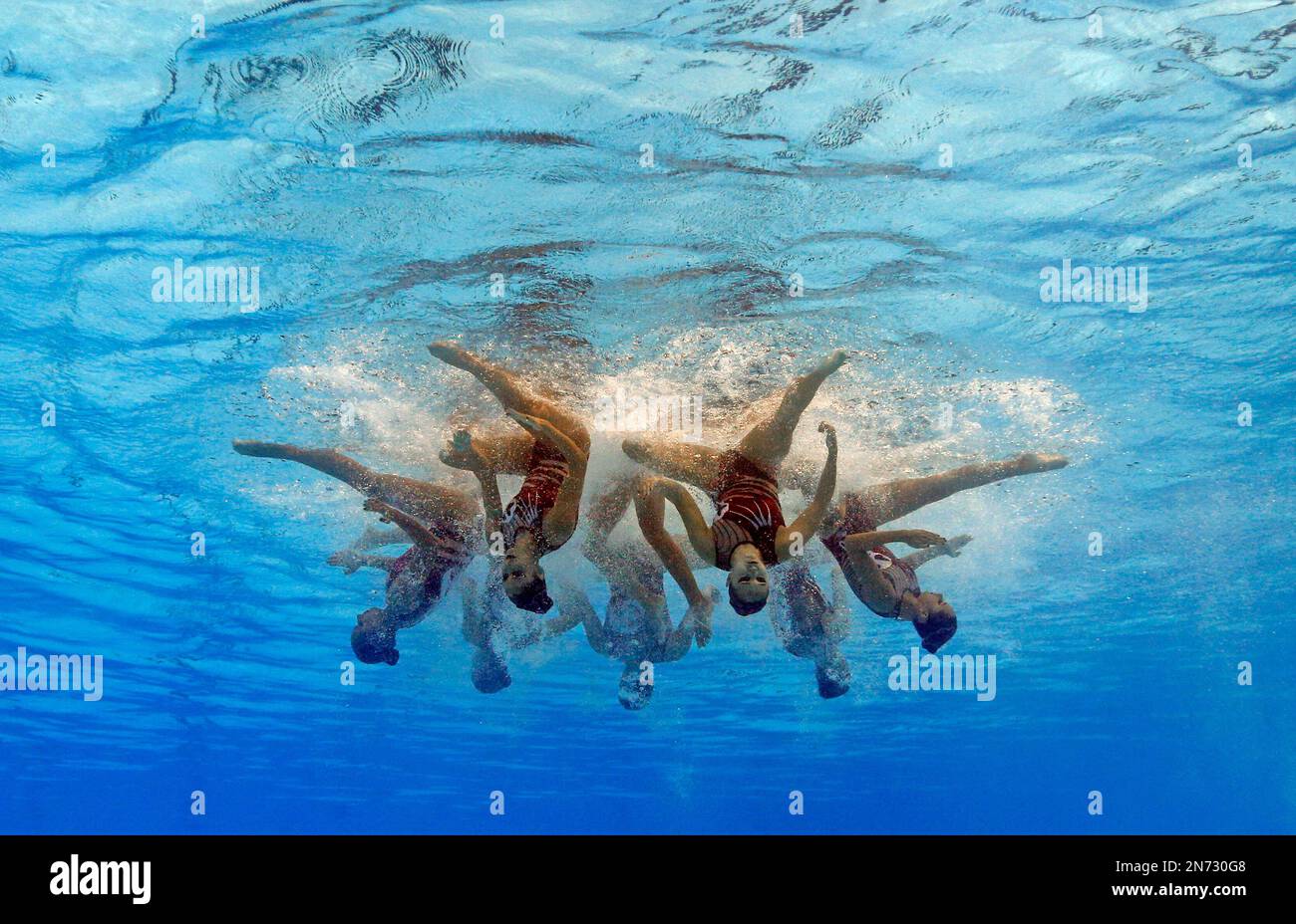 Mexico performs their routine during the synchronized swimming team ...