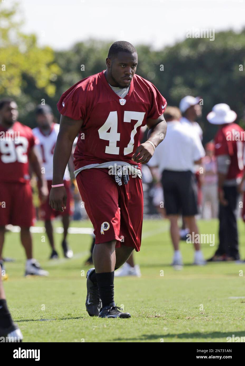 Washington Redskins linebacker Jeremy Kimbrough (47) walks back to the ...