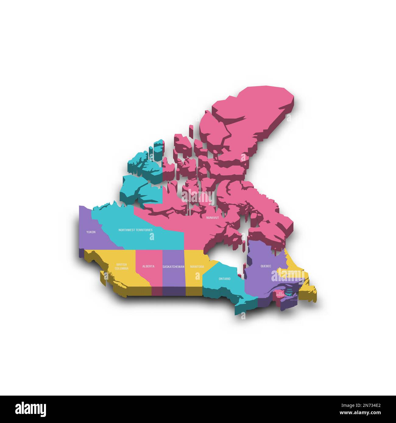 Canada political map of administrative divisions - provinces and ...