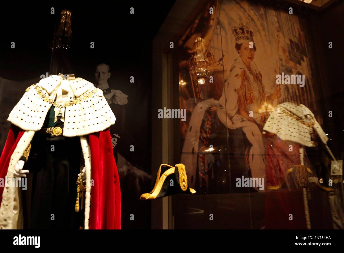 In this Thursday, July 25, 2013 photo, the uniform, robe and coronet of ...