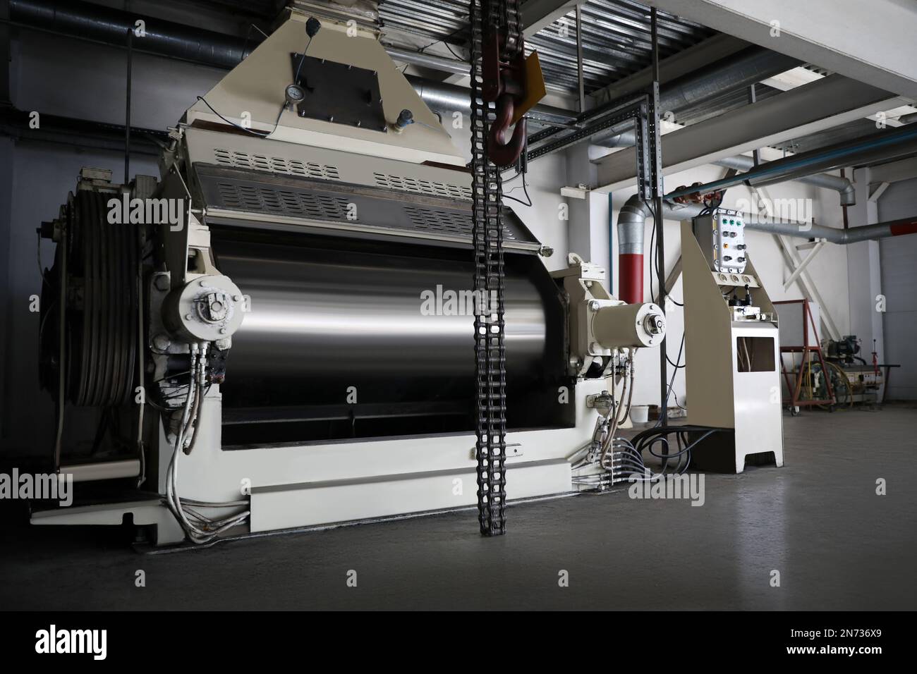 Modern granary with different equipment, inside view Stock Photo - Alamy