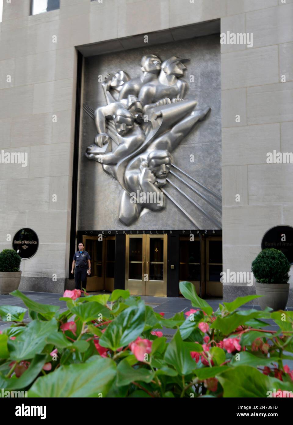 The cast stainless steel low relief pane "News" by Isamu Noguchi, on ...