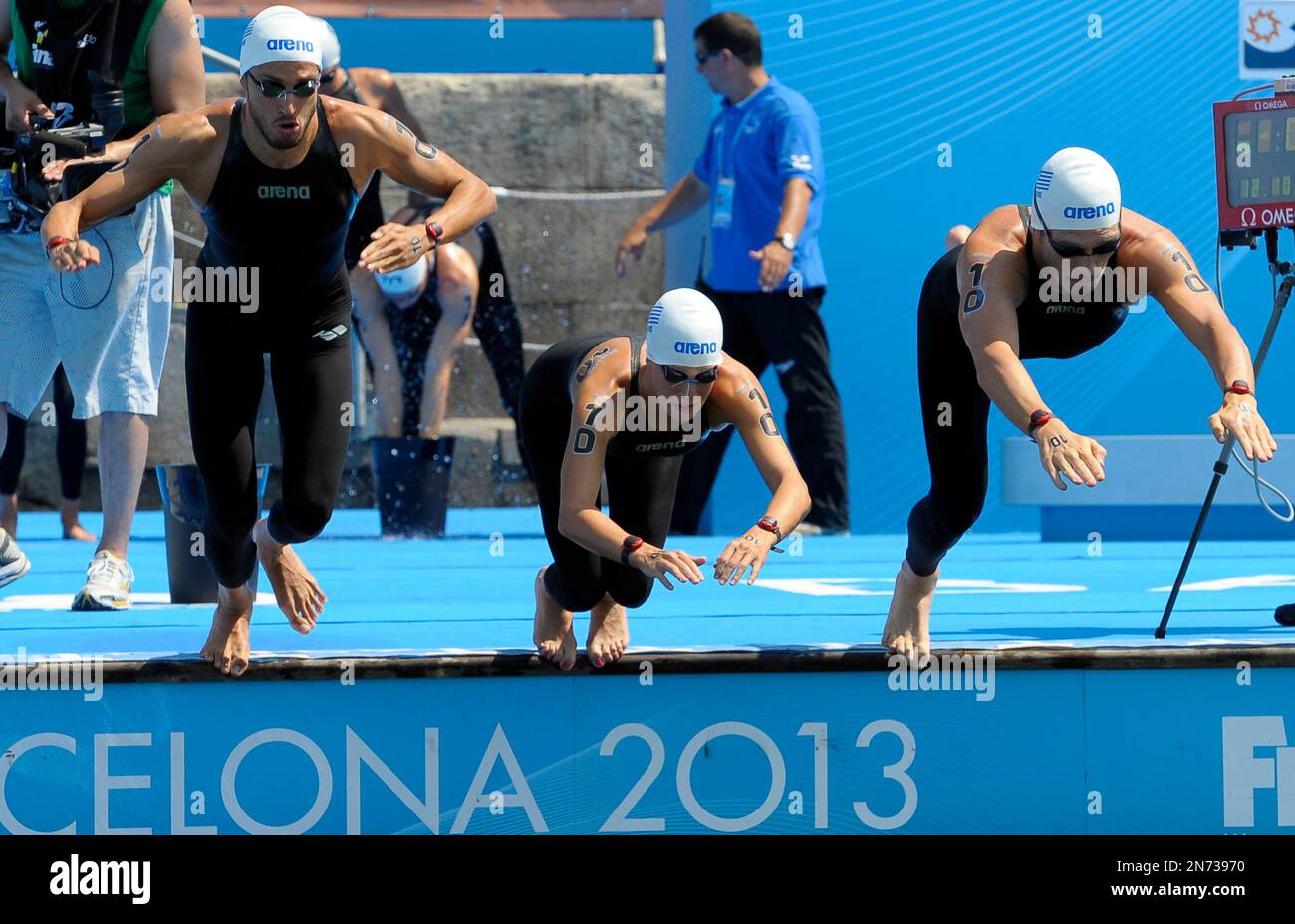 The team from Greece, from left, Antonios Fokaidis, Kalliopi Araouzou ...