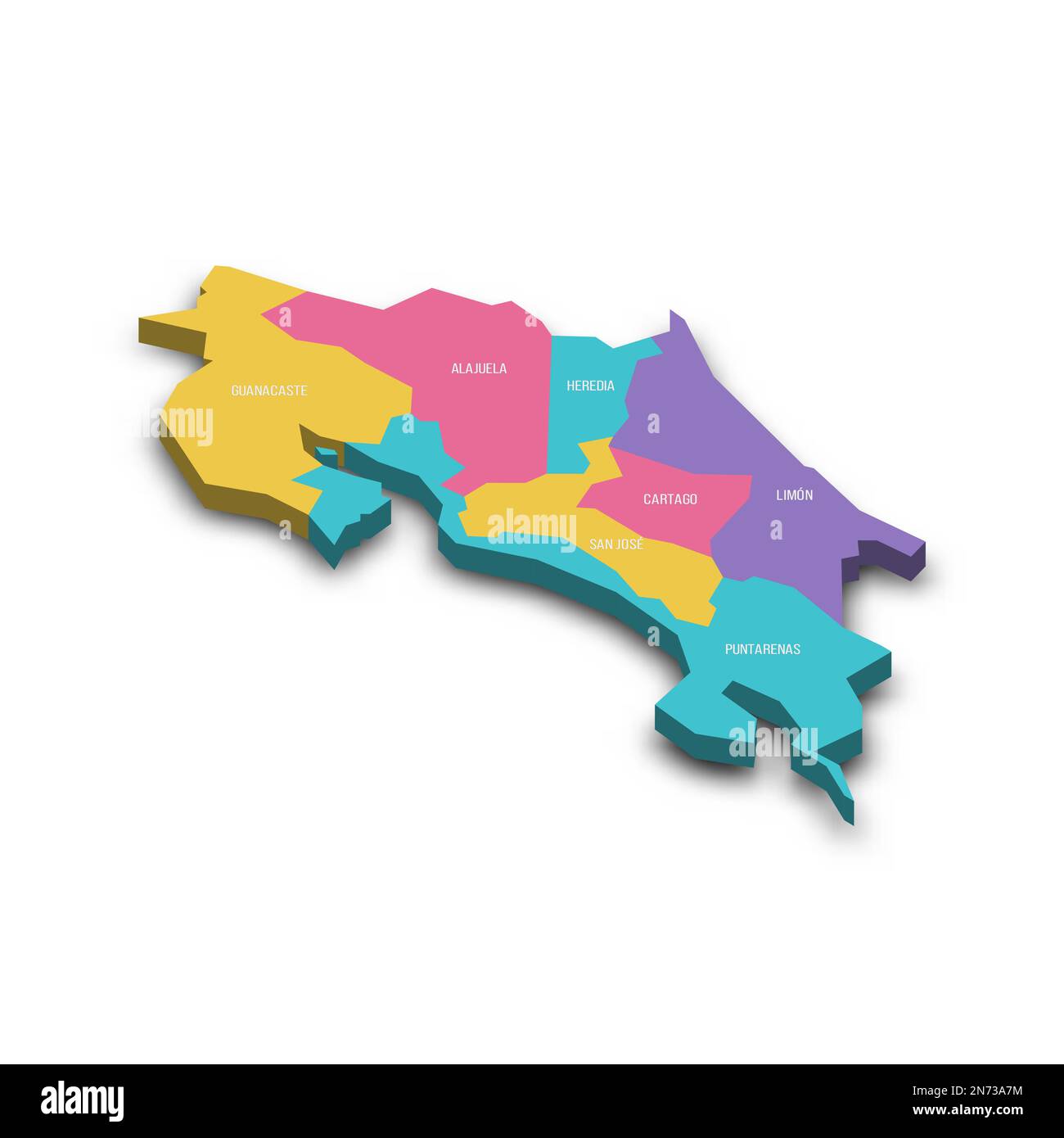 Costa Rica political map of administrative divisions - provinces ...